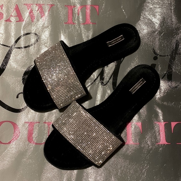 Victoria's Secret | Shoes | Black And Bling Victorias Secret Slide ...